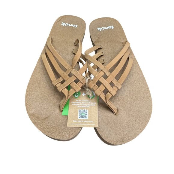 Sanuk | Shoes | Sanuk Yoga Sandy Ii Brown Flip Flop Strappy Sandal ...